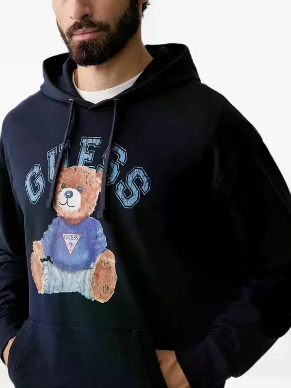 Guess Teddy Bear Logo-print Teddy-bear Hoodie