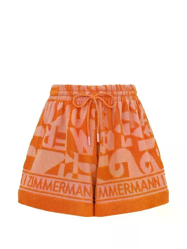 Zimmermann Logo-print Towelling Shorts - Orange