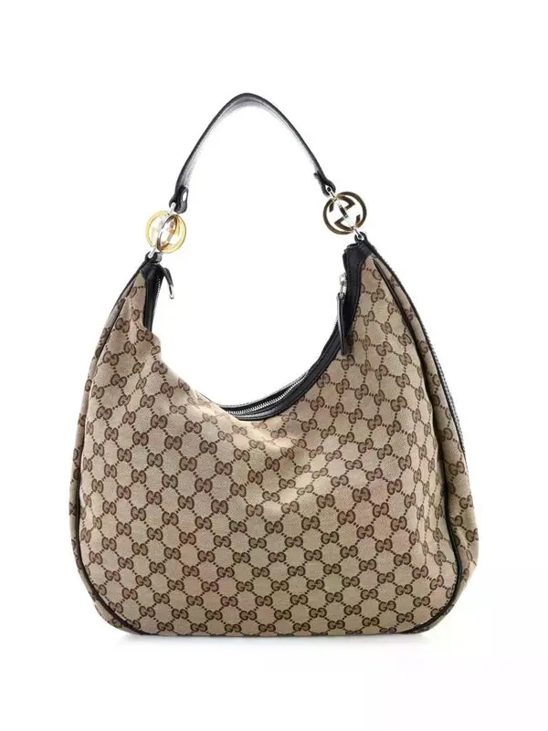 Gucci Twins Gg Canvas Large Hobo Bag - Black