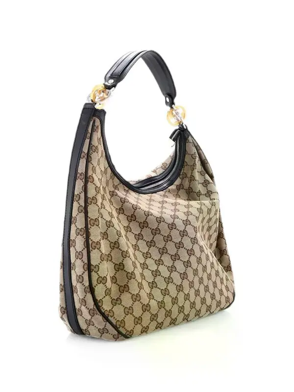 Gucci Twins Gg Canvas Large Hobo Bag - Black