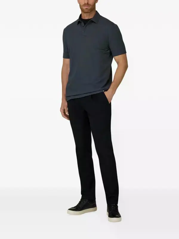 Boggi Milano Polo In Stretch Supima Cotton Jersey - Blue