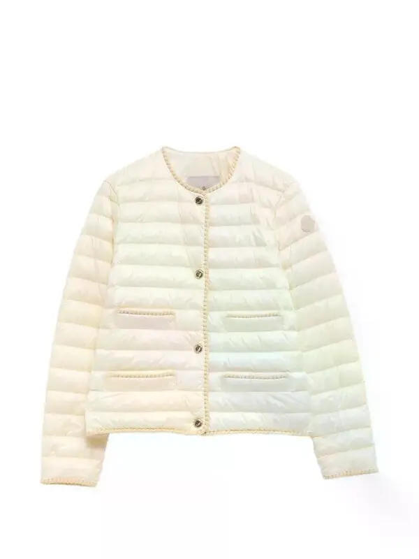 Moncler Braided-trim Quilted Jacket - Neutrals