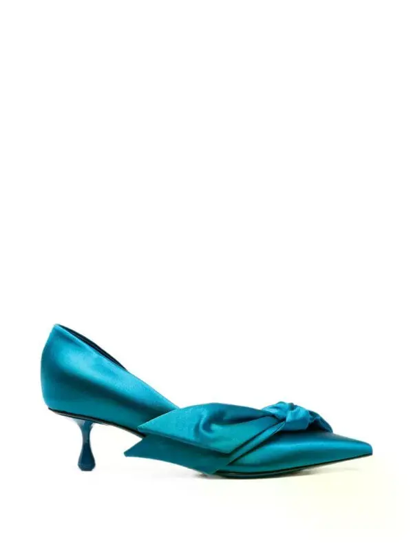 JIMMY CHOO Bow-detail Pointed-toe Pumps - Blue
