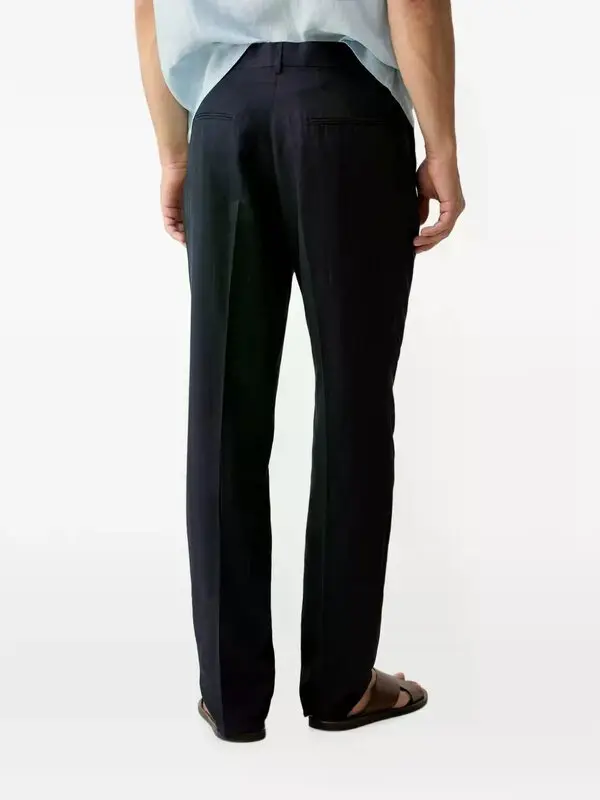 Guess Pressed-crease Straight-leg Trousers - Blue