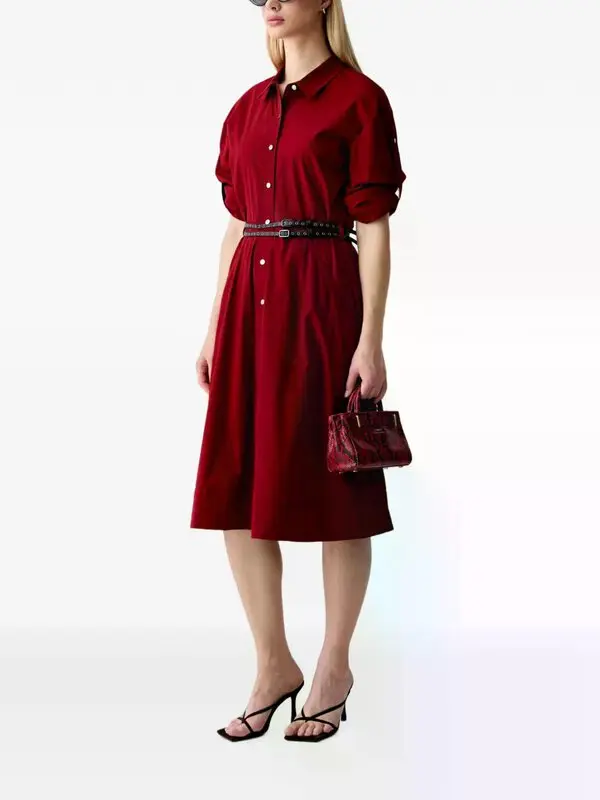 Dkny Belted Button-down Midi Shirt Dress