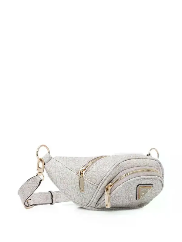 Guess Latona Monogram Print Logo Plaque Belt Bag