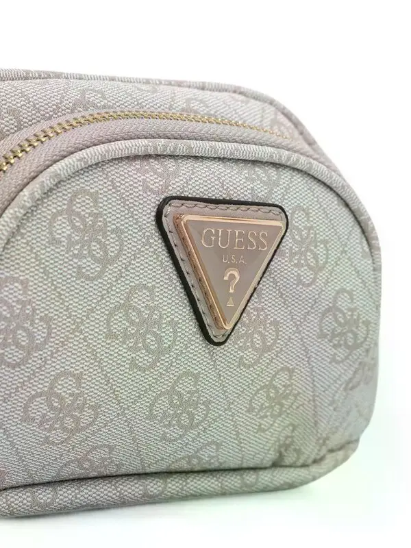 Guess Latona Monogram Print Logo Plaque Belt Bag