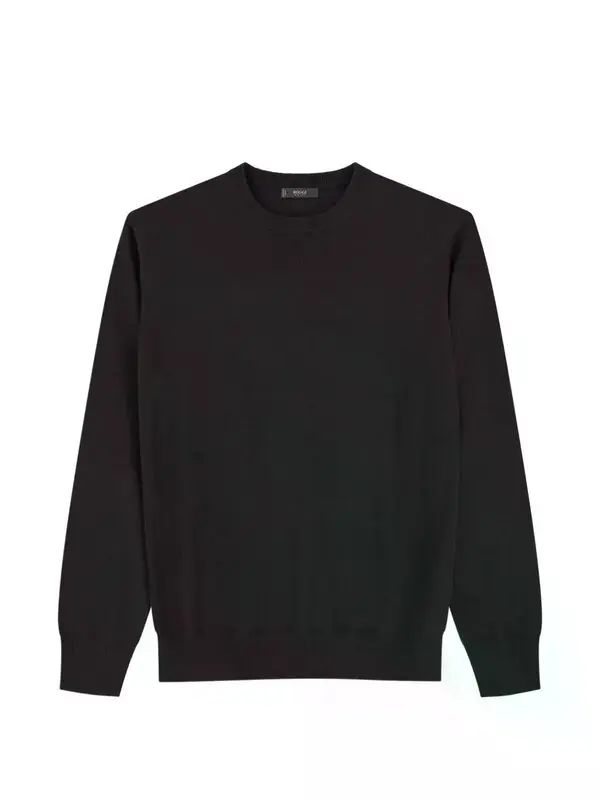 Boggi Milano Crew Neck In Extrafine Merino Wool - Brown
