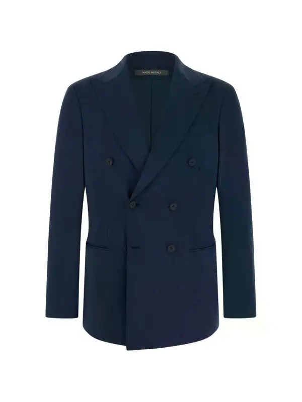 Boggi Milano Blazer Double-breasted Structured Stretch-nylon B Tech