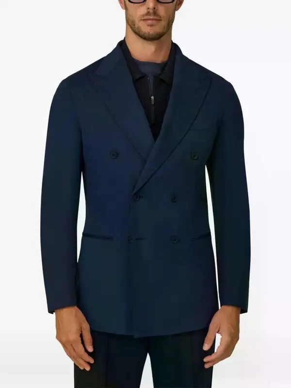 Boggi Milano Blazer Double-breasted Structured Stretch-nylon B Tech