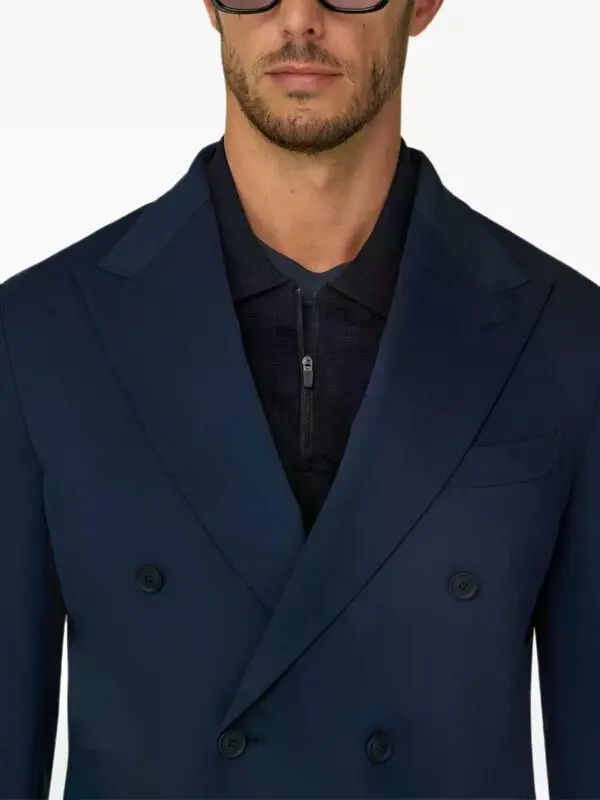 Boggi Milano Blazer Double-breasted Structured Stretch-nylon B Tech