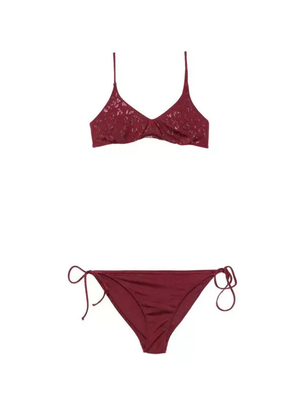 MC2 SAINT BARTH Embellished Bikini Top - Red
