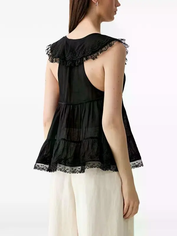 HOSS INTROPIA Celeste. Lace-trim Embroidered Blouse