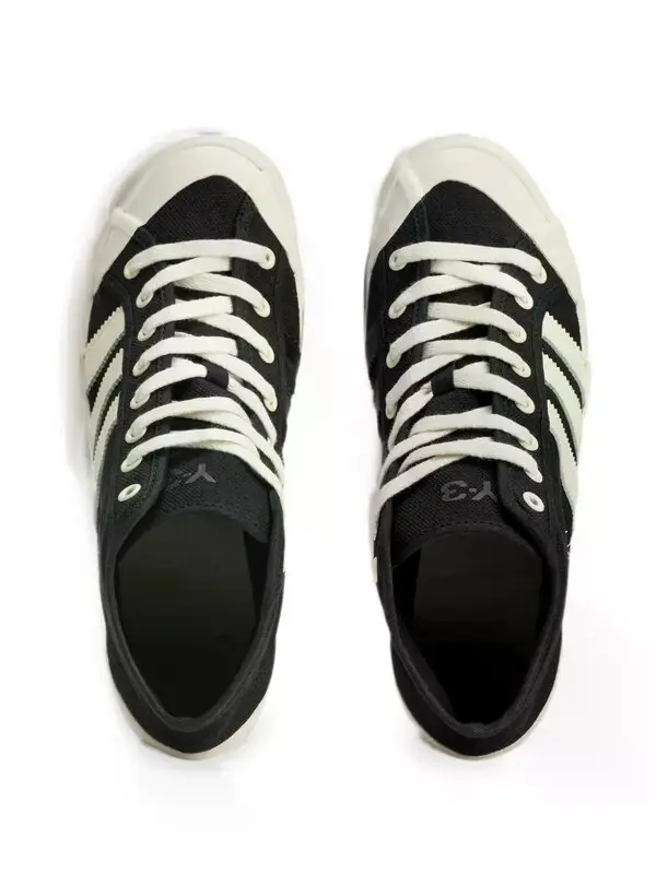 Y3 High-top Canvas Sneakers With Signature 3-stripe Detail