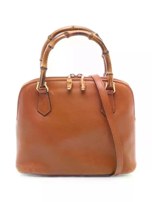Gucci 2000s Bamboo-handle Leather Tote Bag - Brown