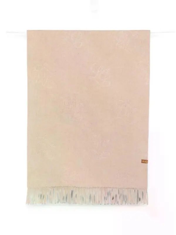 Liu Jo Logo-embossed Fringed Scarf - Neutrals