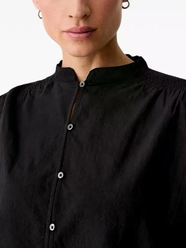 Marc O'polo Smocked-detail Button-up Blouse - Black