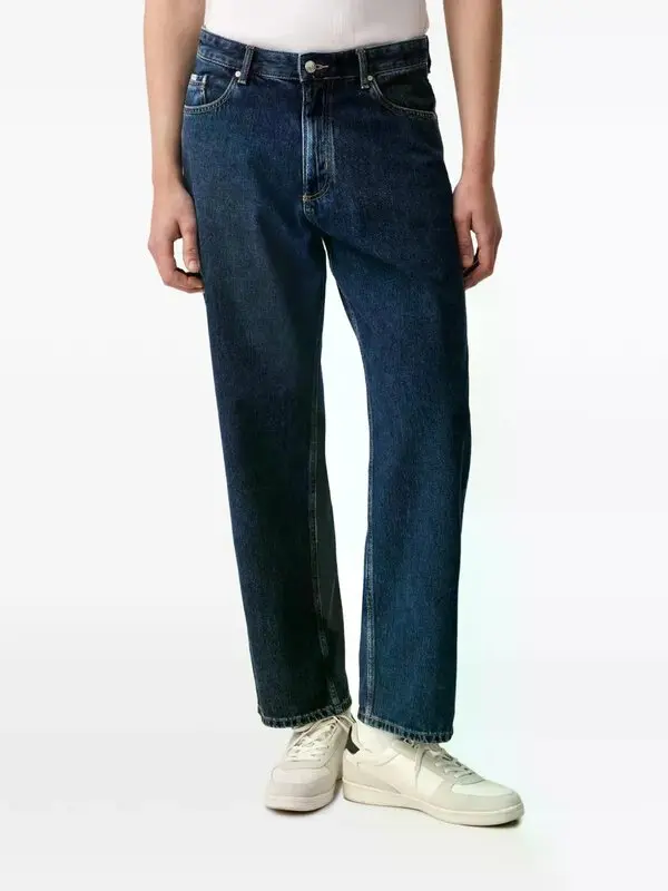 Marc O'polo Straight-leg Logo-patch Jeans - Blue