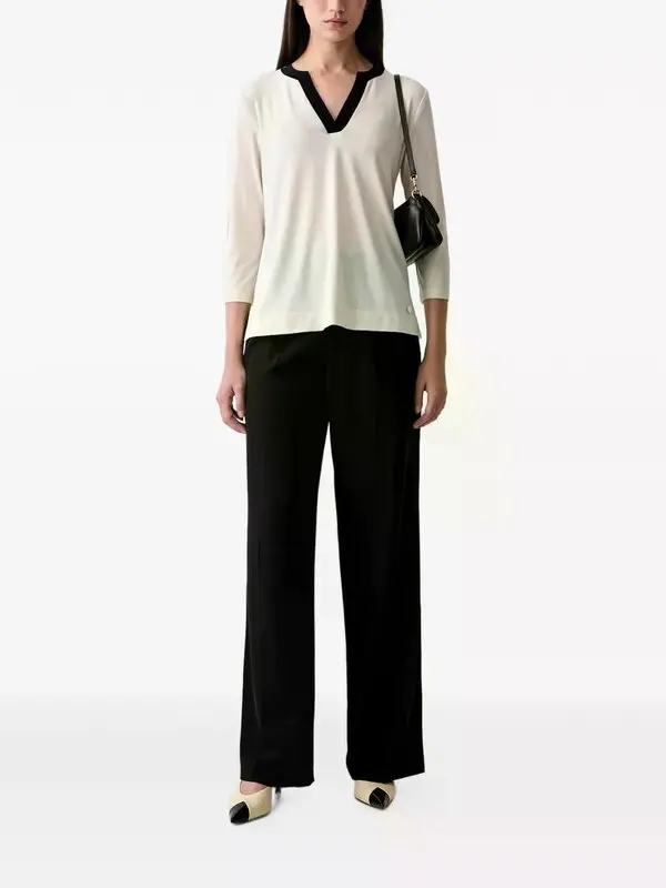 Joseph Ribkoff Contrast-trim Three-quarter-sleeve Top