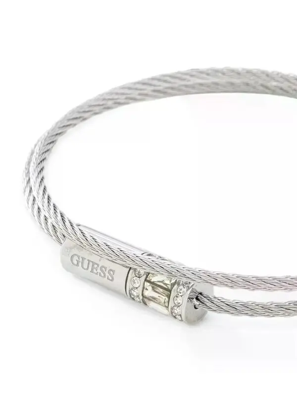 Guess Crystal-embellished Twisted-wire Bracelet