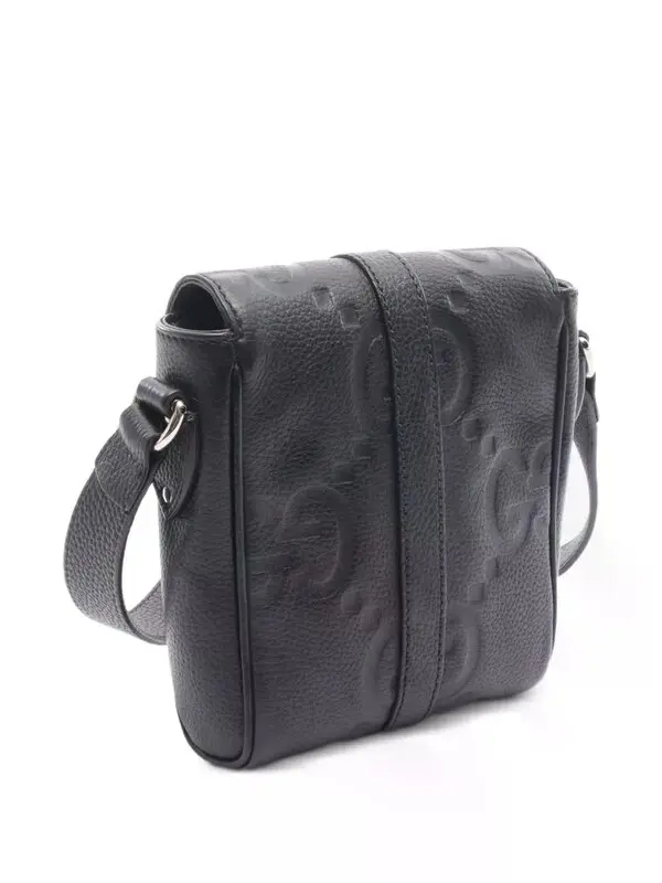 Gucci 2010s Jumbo Gg Leather Messenger Bag - Black