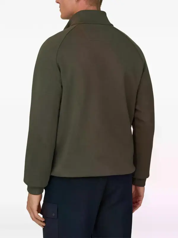 Boggi Milano Quarter-zip Sweatshirt In Cotton Blend Scuba B Tech - Green