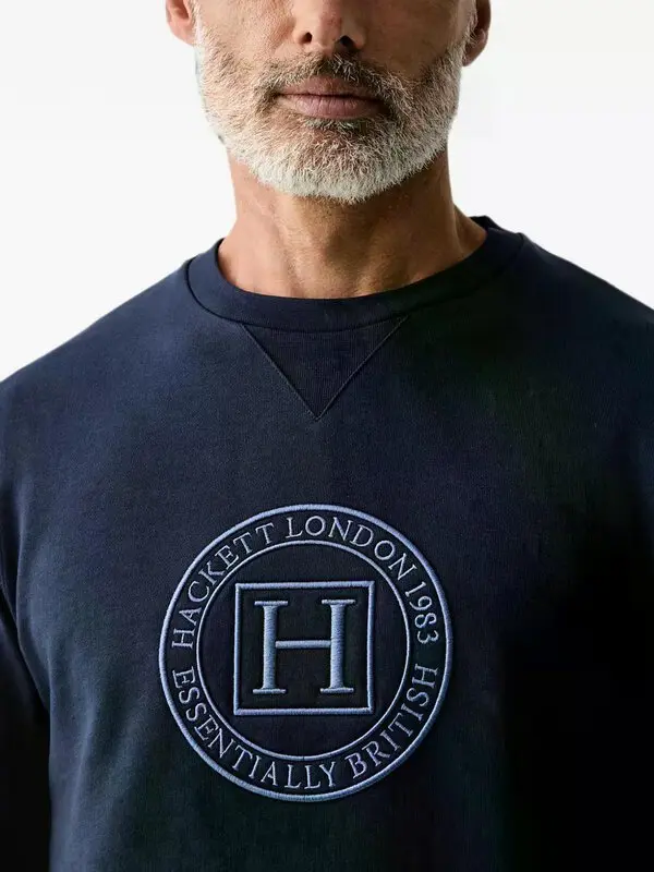 HACKETT LONDON Logo-embroidered Crew Neck Sweatshirt
