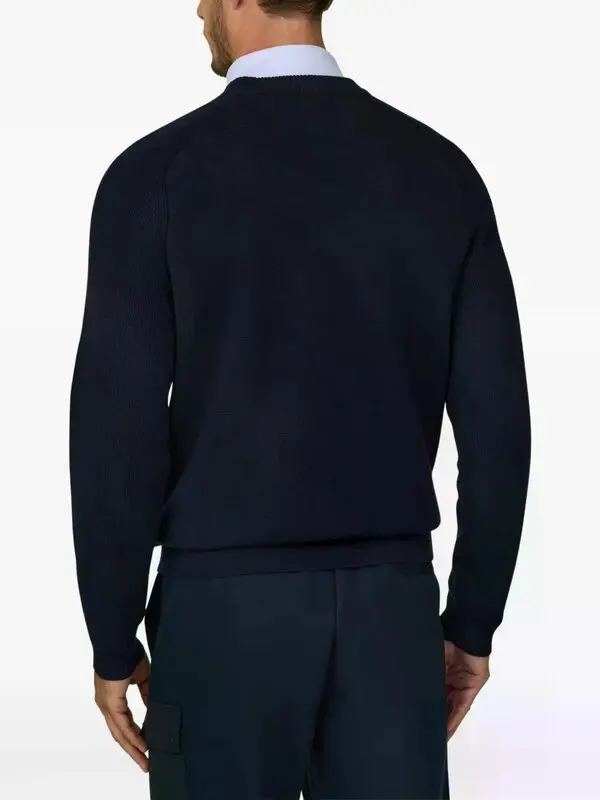 Boggi Milano Crew Neck Jumper In Merino Wool-blend Wooltech