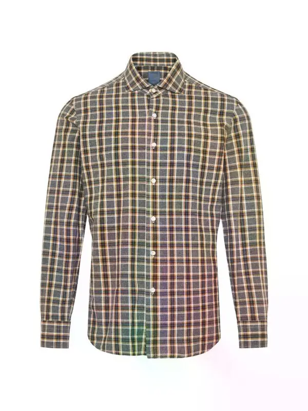 BARBA NAPOLI Check-pattern Long-sleeve Shirt