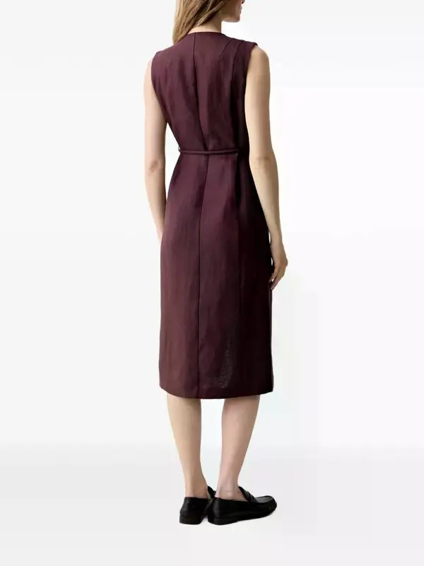 Sisley Double-breasted Sleeveless Midi Dress