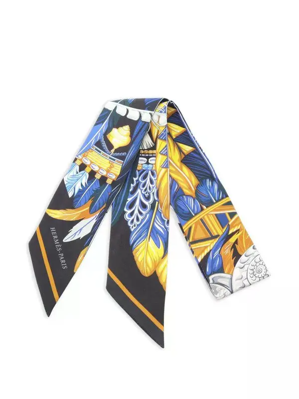 Hermès 2010s Danse Pacifique Twilly Scarf - Blue