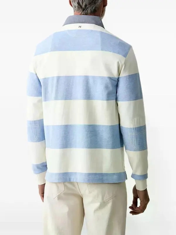 HACKETT LONDON Striped Long-sleeve Polo Shirt