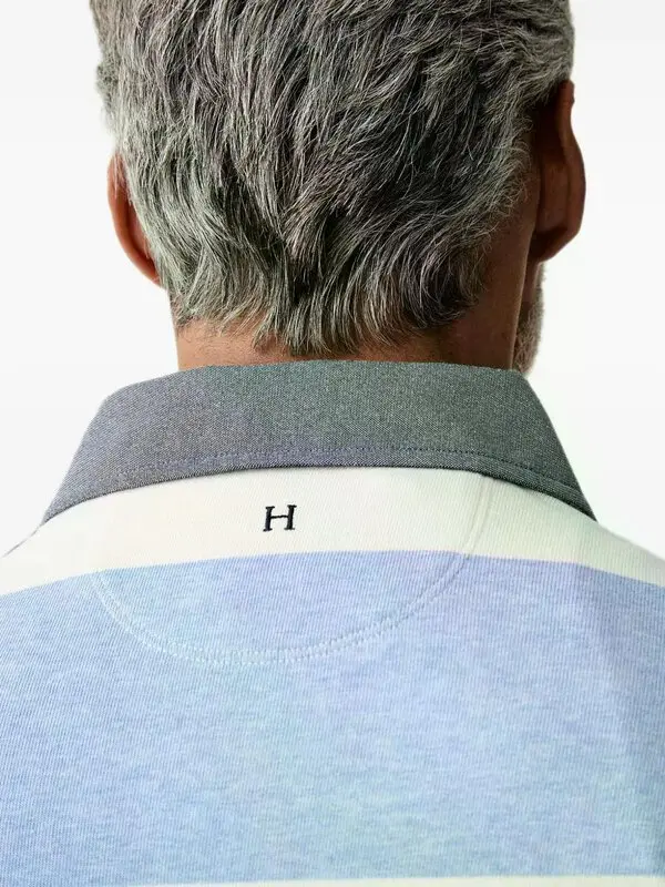 HACKETT LONDON Striped Long-sleeve Polo Shirt