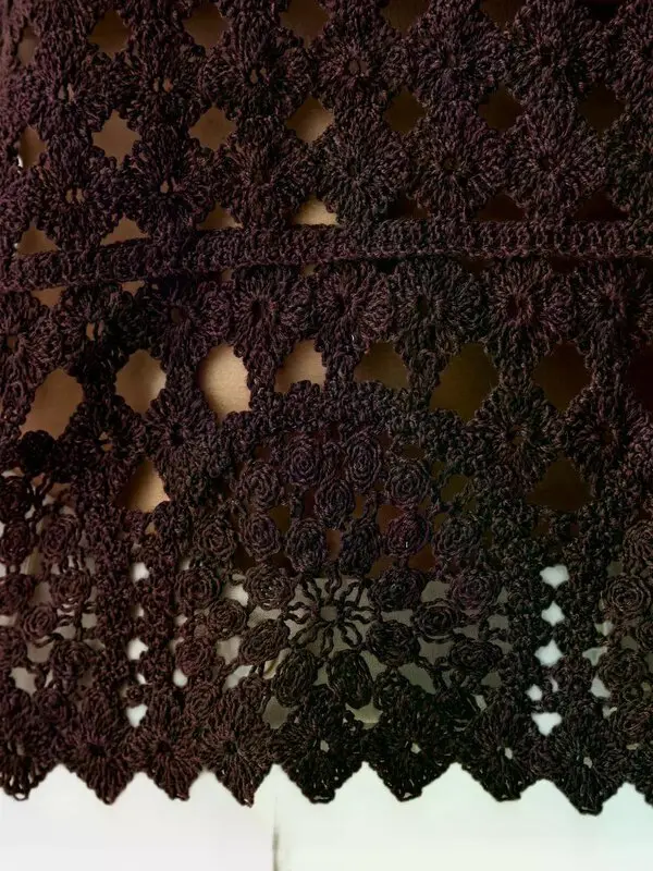 Sisley Crochet Knit Sleeveless Top With Scalloped Edge