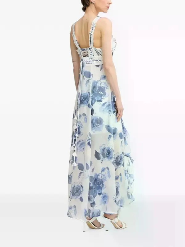 Guess Maxi Floral-print Ruffled Dress