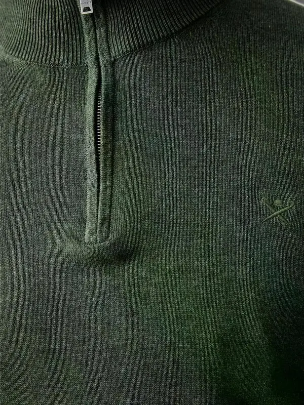 HACKETT LONDON Quarter-zip Embroidered-logo Sweater