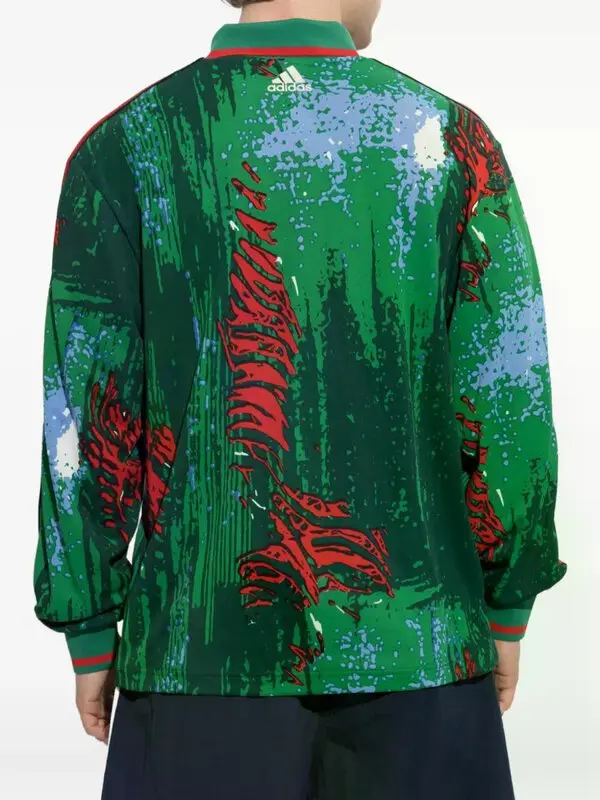 Adidas X Disney X Brain Dead Graphic Print Long Sleeve Polo Shirt
