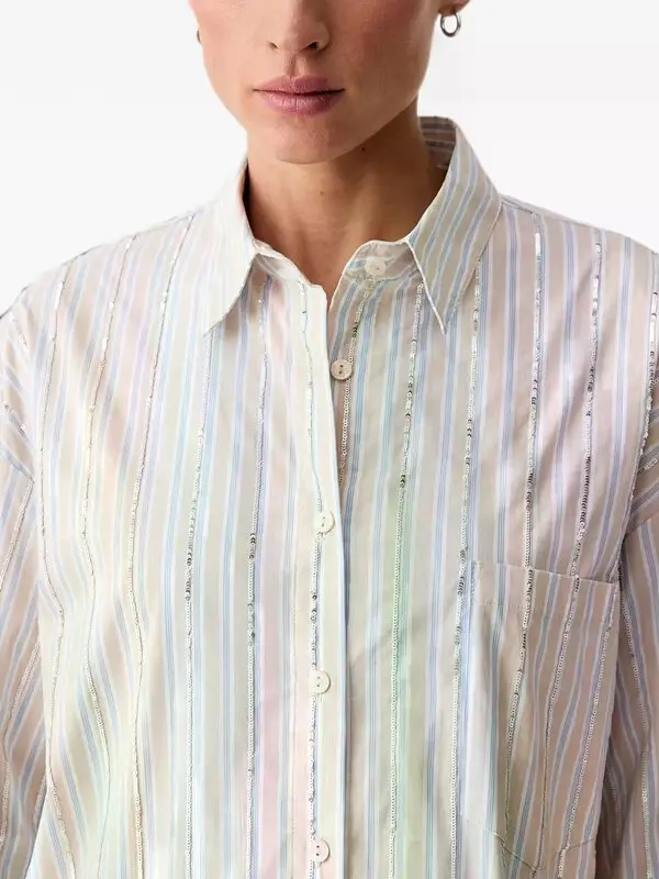ISABELLE BLANCHE Embellished Striped Shirt