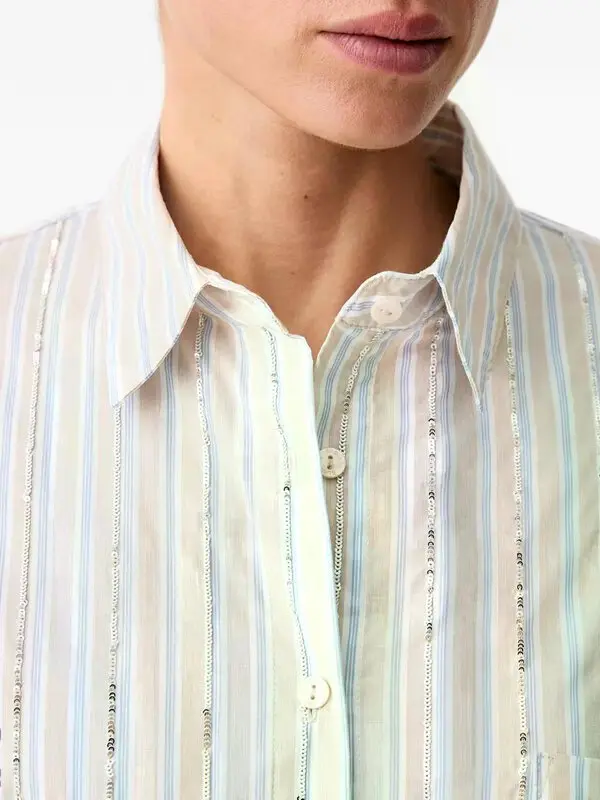 ISABELLE BLANCHE Embellished Striped Shirt