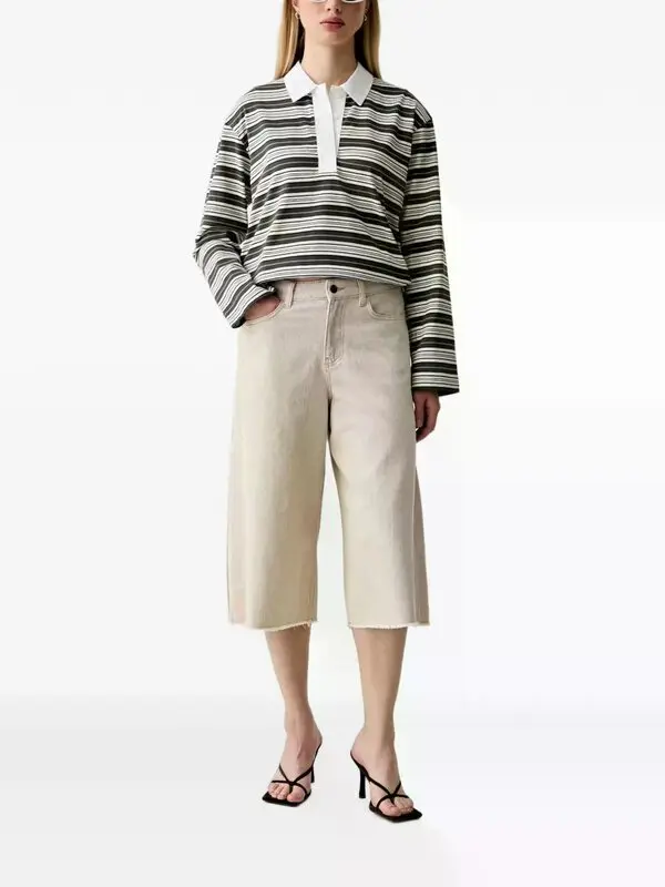 Sisley Raw-cut Wide-leg Shorts - Neutrals