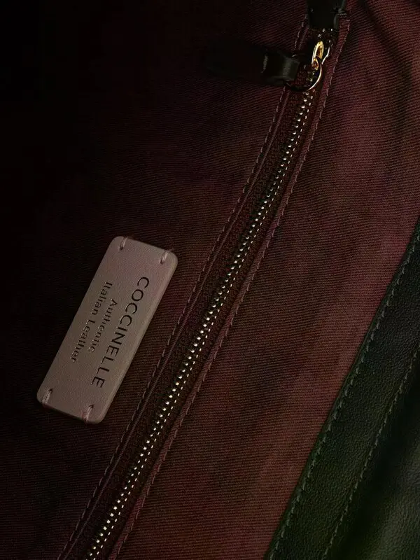 COCCINELLE Embossed Logo Foldover Shoulder Bag - Brown