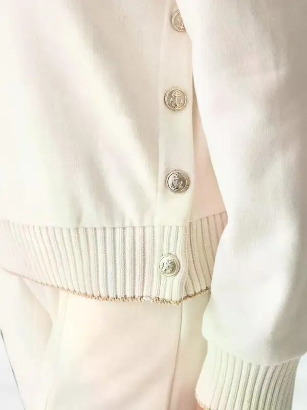 Guess Button-detail Logo-print Sweater