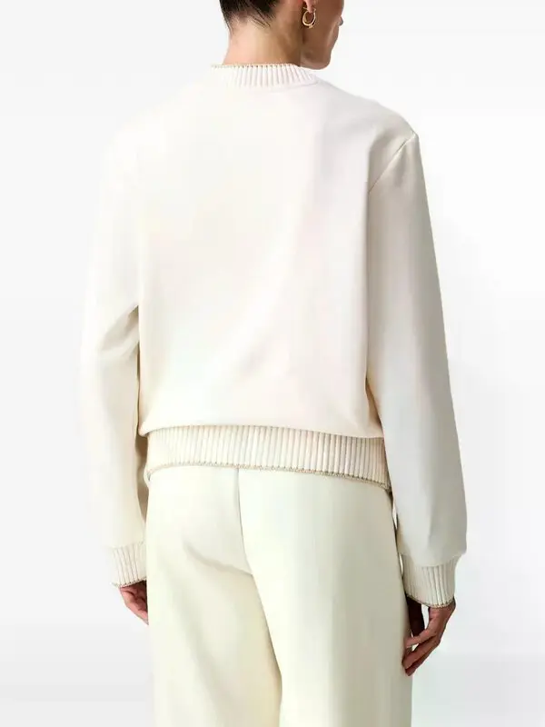 Guess Crew Neck Sweater With Button Detailing - Neutrals