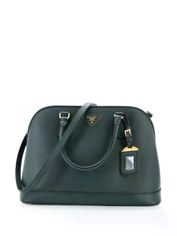 Prada Open Promenade Bag Saffiano Leather Medium Tote Bag - Green