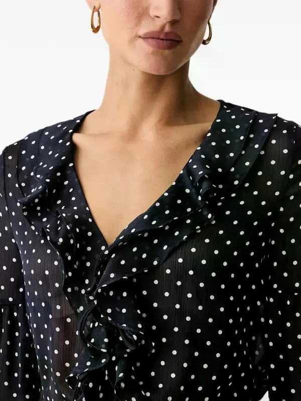 Guess Ruffled Polka-dot Blouse
