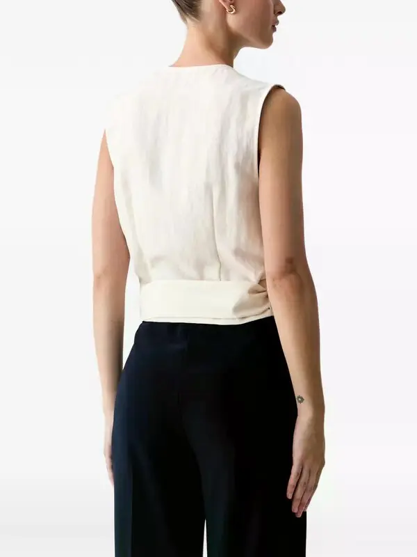 Sisley Wrap-design Sleeveless Top