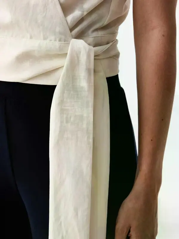 Sisley Wrap-design Sleeveless Top