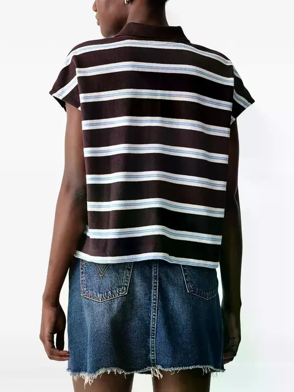 Marc O'polo Striped Short-sleeve Polo Shirt - Brown