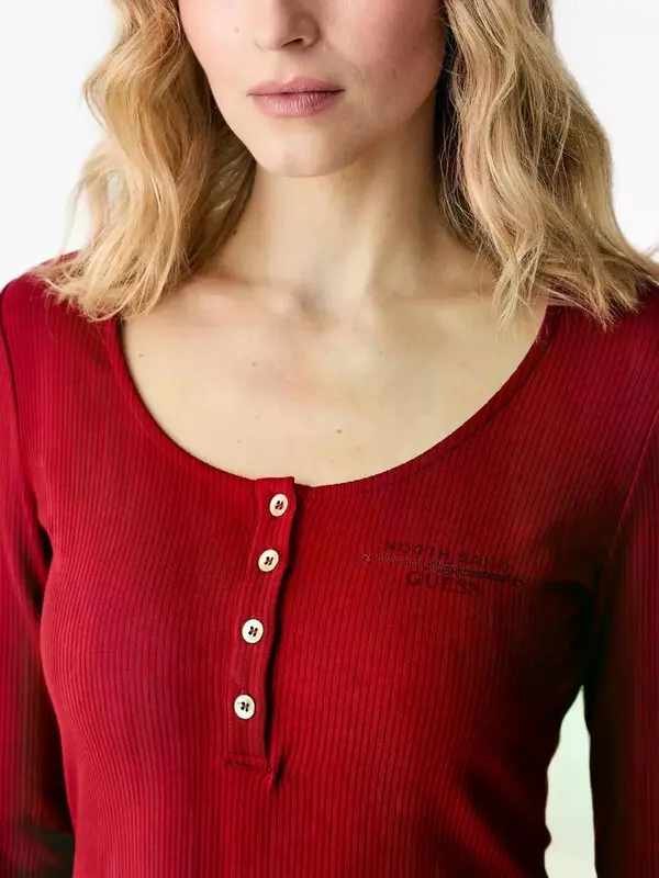 Guess Ribbed Knit Long-sleeve T-shirt