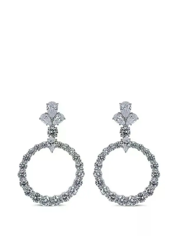 FANTASIA BY DESERIO Small Circle Drop Earrings - Silver